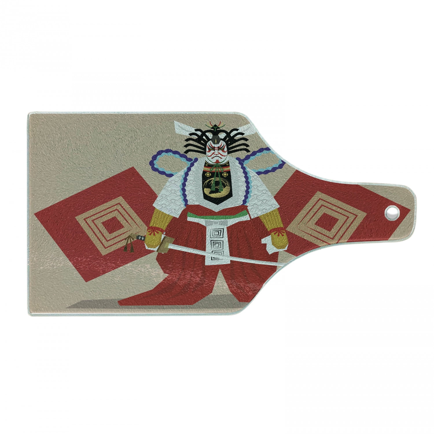 Kabuki Cutting Board, Cartoon Kabuki Performer on Stage Actor with ...