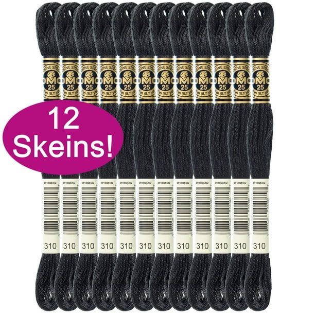 DMC Embroidery Floss Black 117 310 6 Strand Cotton Thread 8 7 Yds 12 dmc-embroidery-floss-black-117-310-6-strand-cotton-thread-8-7-yds-12