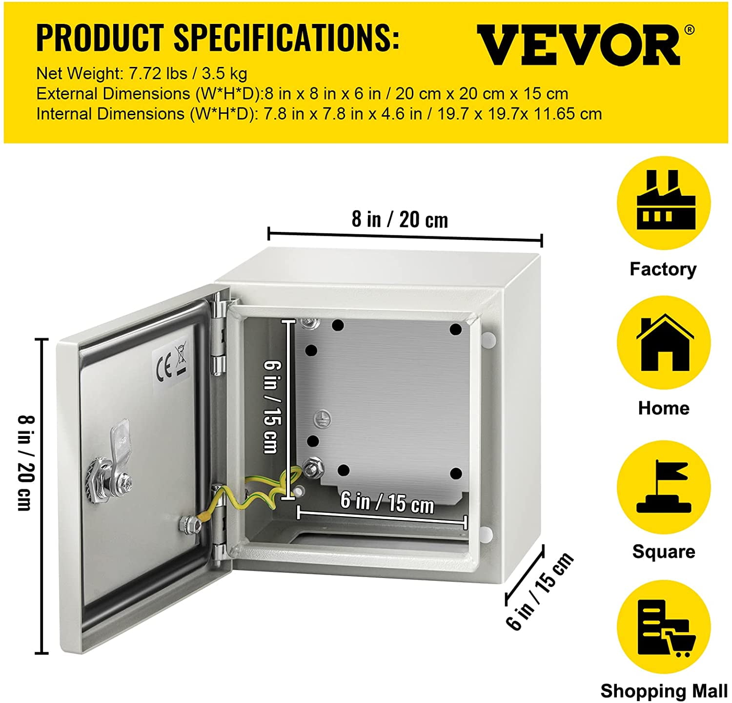 VEVOR Steel Electrical Box 8 x 8x 6 Electrical Philippines | Ubuy