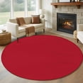 8ft Round Rug Pure Red Area Rugs for Living Room Bedroom Washable Non ...