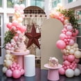 Country Star Arch Backdrop Cover 5 FT Dark Red Stars Berry Brown Beige ...