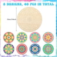 40 Pcs Unfinished Wood Mandala to Paint Wooden Mandala Painting Crafts ...