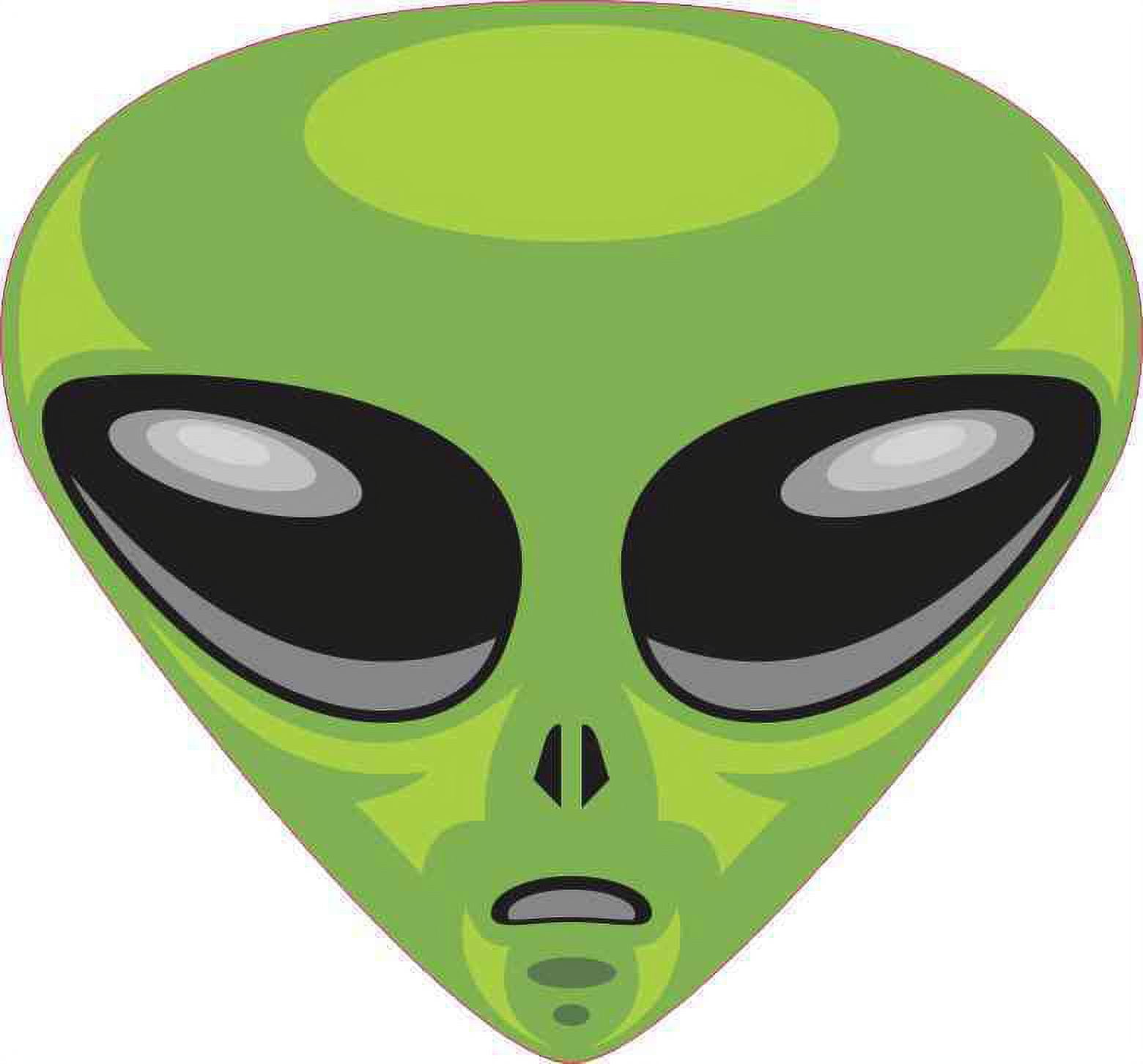 5in x 5in Green Alien Bumper Sticker Vinyl Truck Window Decal Sign ...