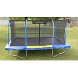 Jumpking Rectangle 10 x 14' Trampoline, with Enclosure, Blue/Yellow ...