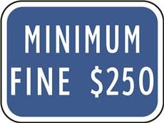 MINIMUM FINE $250 SIGN, 9" X 12" - Walmart.com