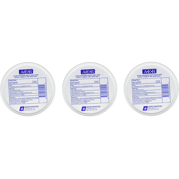 Birchwood Laboratories A-E-R Pre-Moistened Witch Hazel Pads, 80 Count ...