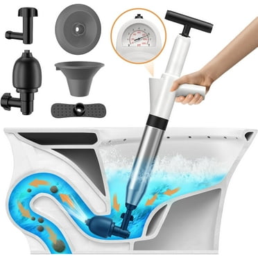 Toilet Plunger, High-Pressure Air Drain Blaster with Real-Time ...