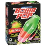 Bomb Pop Extremes Super Sour Strawberry Freeze Ice Pops, Frozen Freezer Dessert, 12 Pack ...