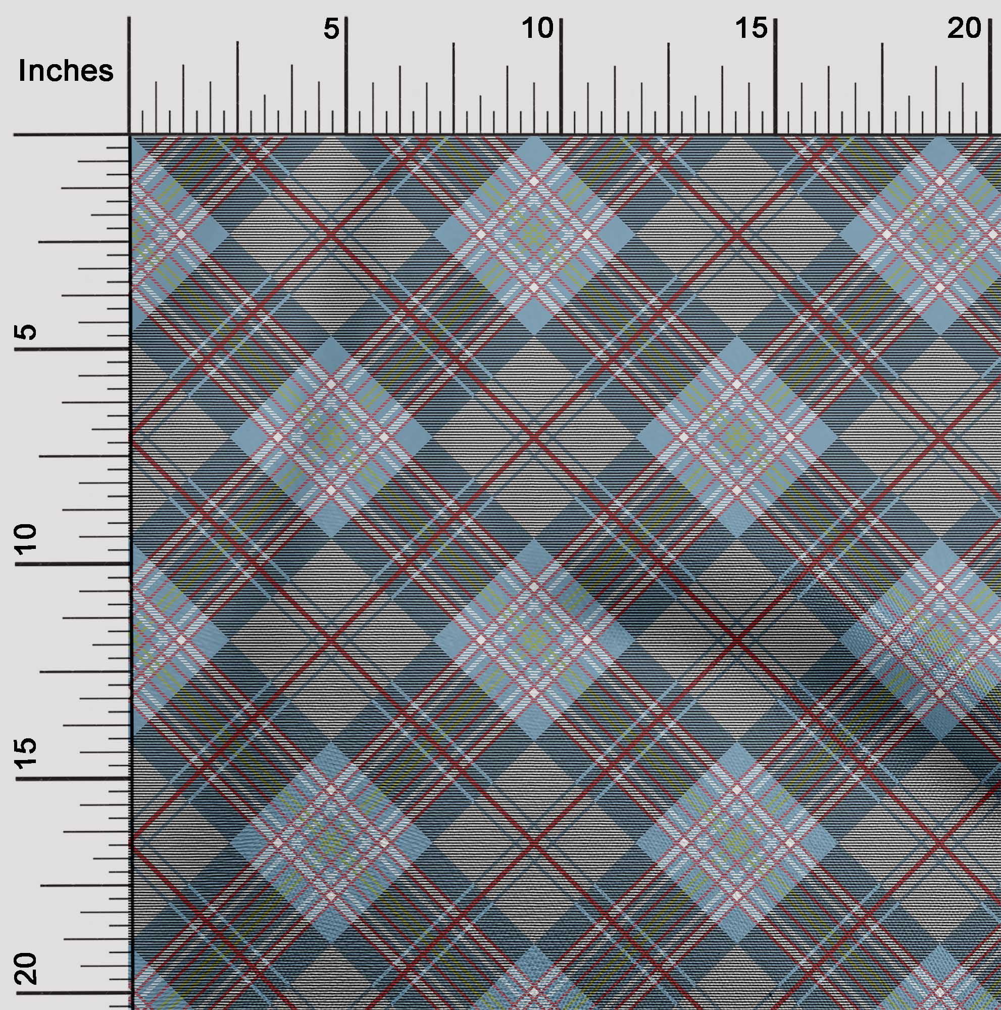 oneOone Organic Cotton Poplin Twill Fabric Tartan Check Print Fabric By ...