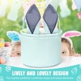Ayieyill Canvas-Made Easter Bunny Basket for Kids, Striped Blue Rabbit ...