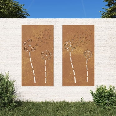 vidaXL Patio Wall Decorations 3 pcs 41.3"x21.7" Corten Steel Tree ...