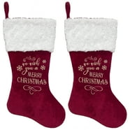 Northlight 20.5" Red and White Sequin Snowflake Christmas Stocking ...