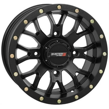 System 3 ST-3 14x7 ATV/UTV Wheel - Matte Black (4/110) 5+2 [14S3-1110 ...