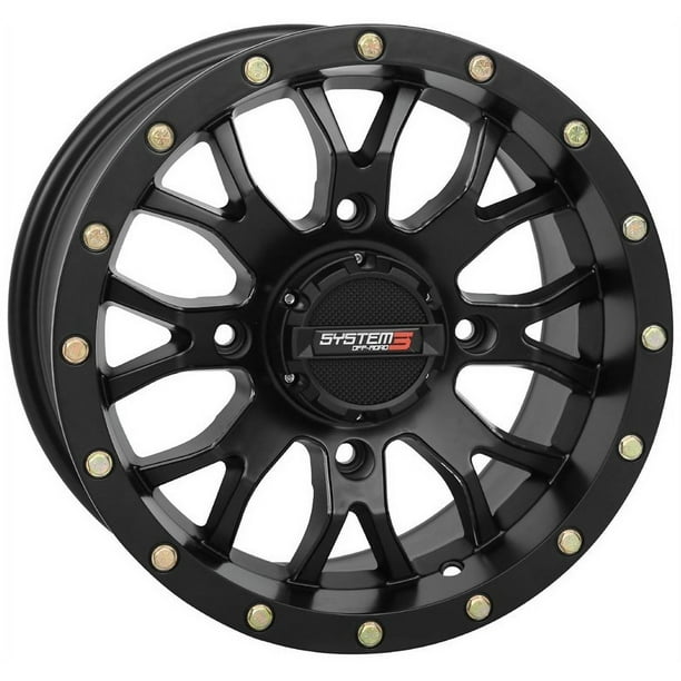 System 3 ST-3 14x7 ATV/UTV Wheel - Matte Black (4/110) 5+2 [14S3-1110 ...
