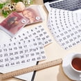 1set Paper Stickers Flat Round with Number Pattern White 260x136x0.1mm ...