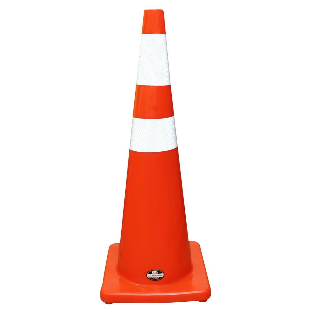 (Set of 6) RK Safety 36" Orange Traffic PVC Cones with 6" + 4 ...