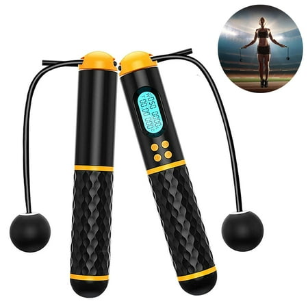 Jump Rope, Digital Weighted Ropeless skipping Rope, Adjustable Cordless ...