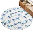 Blue Birds 5' Round Rug for Dining Table for 4 People Under Table ...