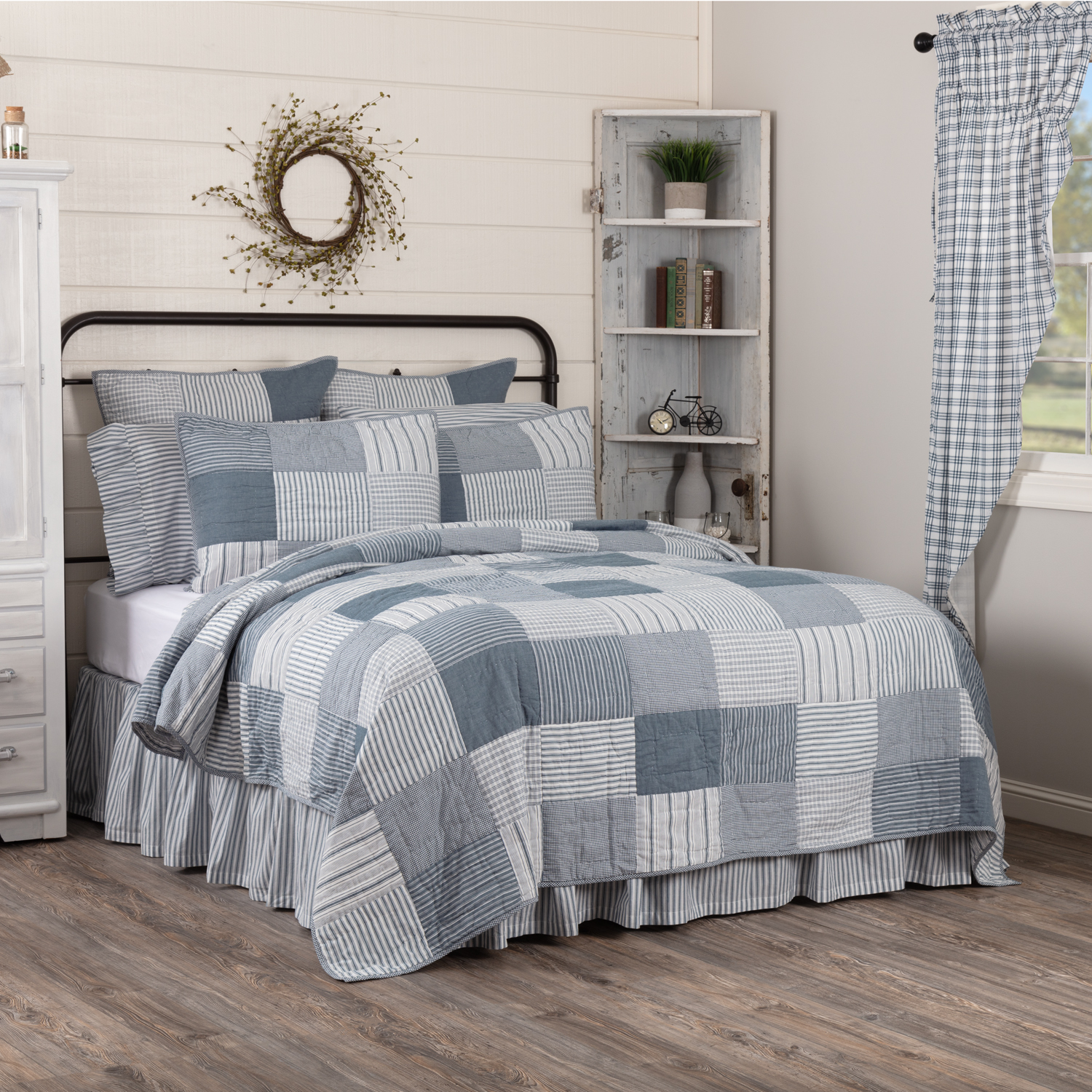 VHC Brand Sawyer Mill Blue California King Quilt 51893 Walmart