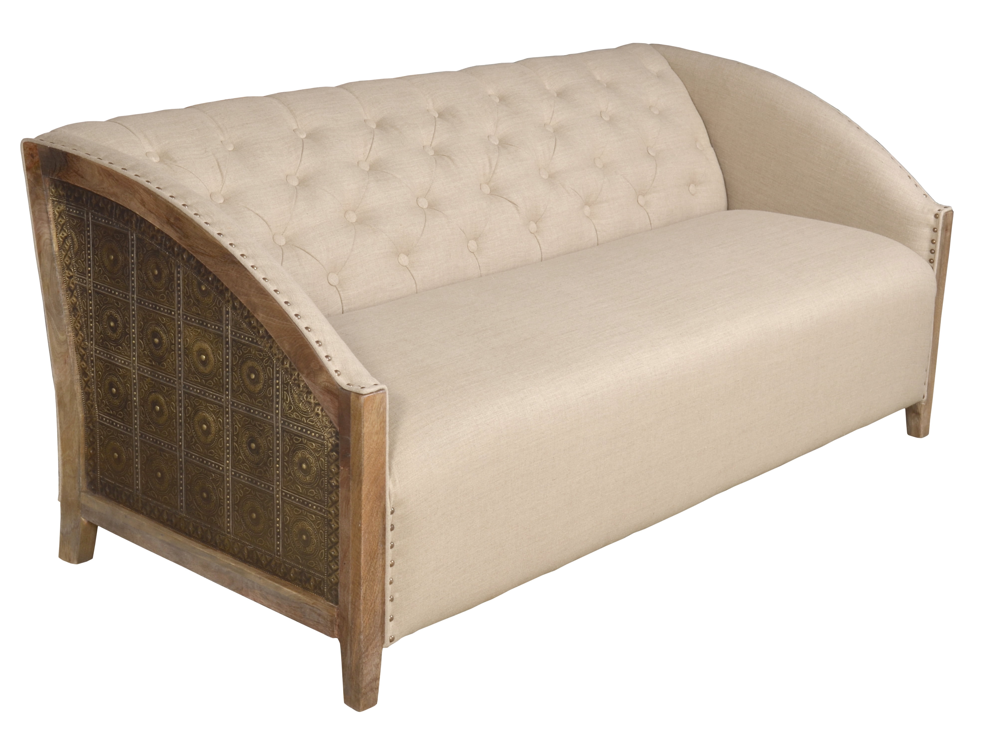 Arabesque Panel Design Wood Sofa 72 Inches - Walmart.com