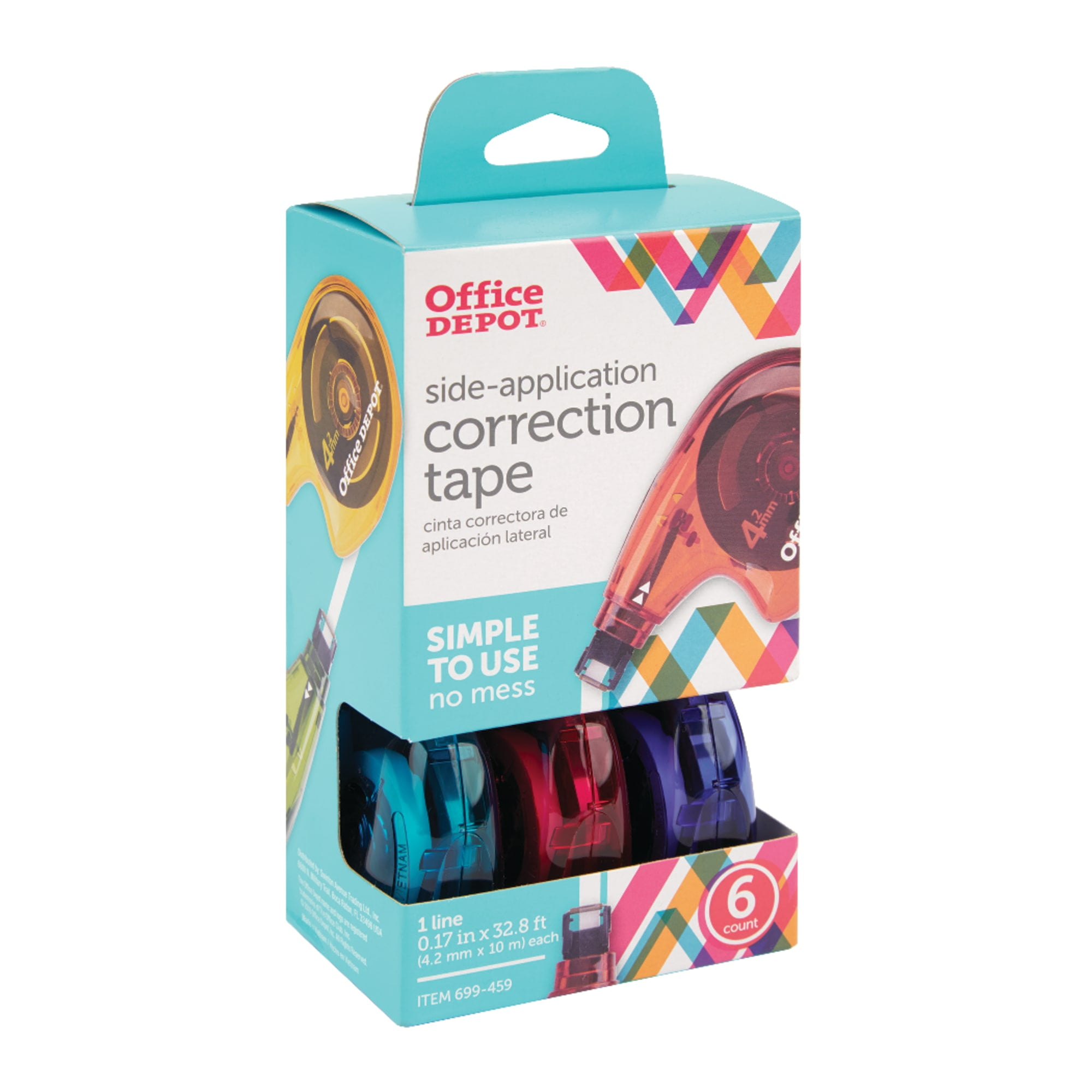 Office Depot Side-Application Correction Tape, 1 Line x 394in ...