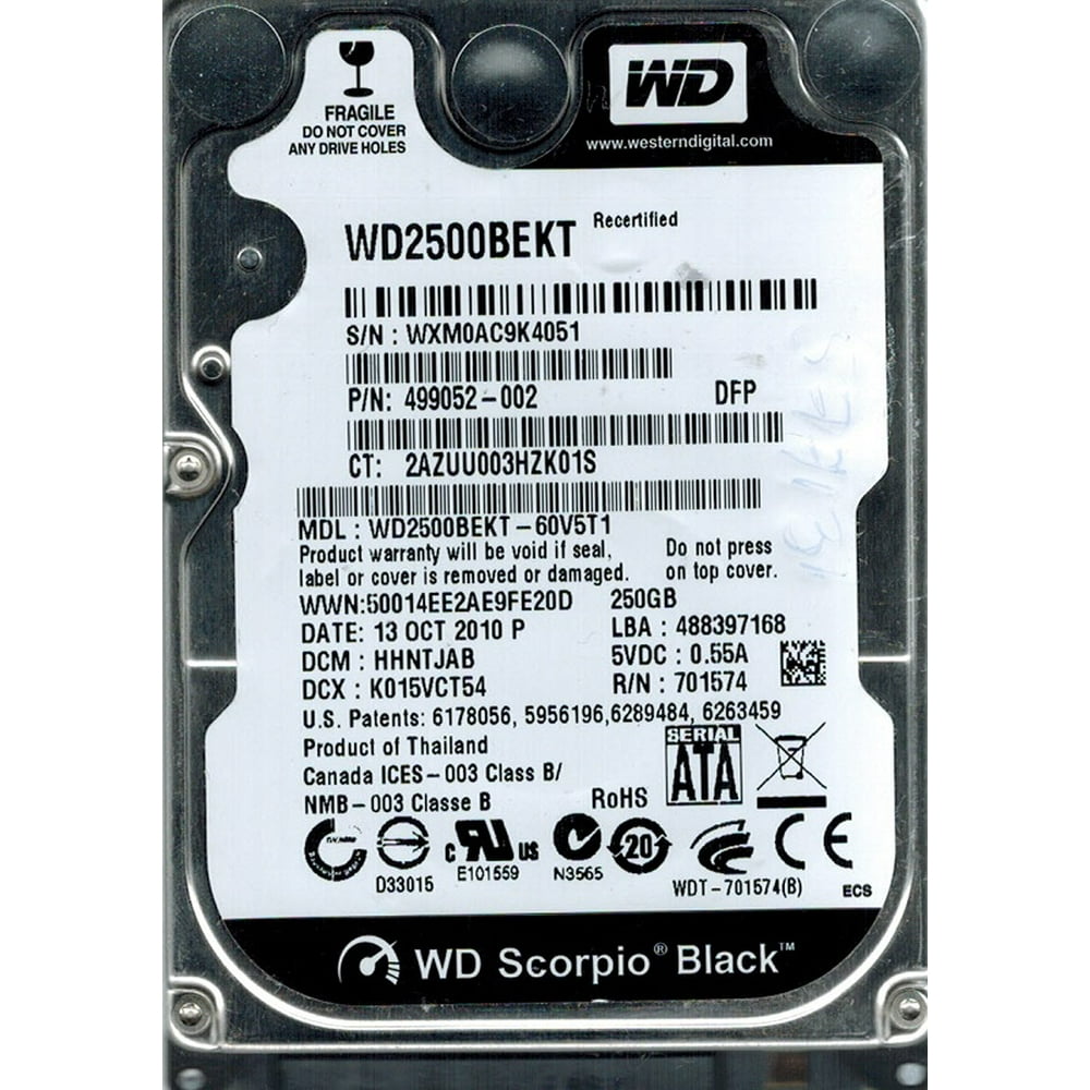 Western Digital WD2500BEKT-60V5T1 250GB DCM: HHNTJAB - Walmart.com ...