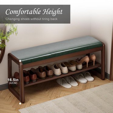 Woodland 40W Shoe Storage Bench with Shelves in Cape Cod Gray ...