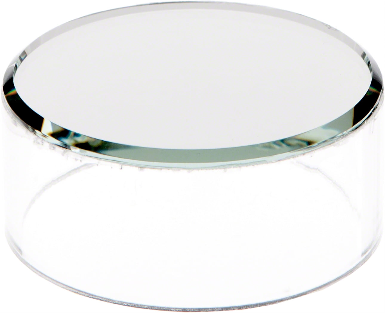 Plymor Clear Acrylic Cylinder Display Riser with Mirror Top, 1" H x 2.5 ...