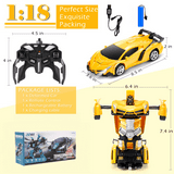 Rechargeable 2-in-1 Remote Control Car & Transform Robot, 360 Rotation ...