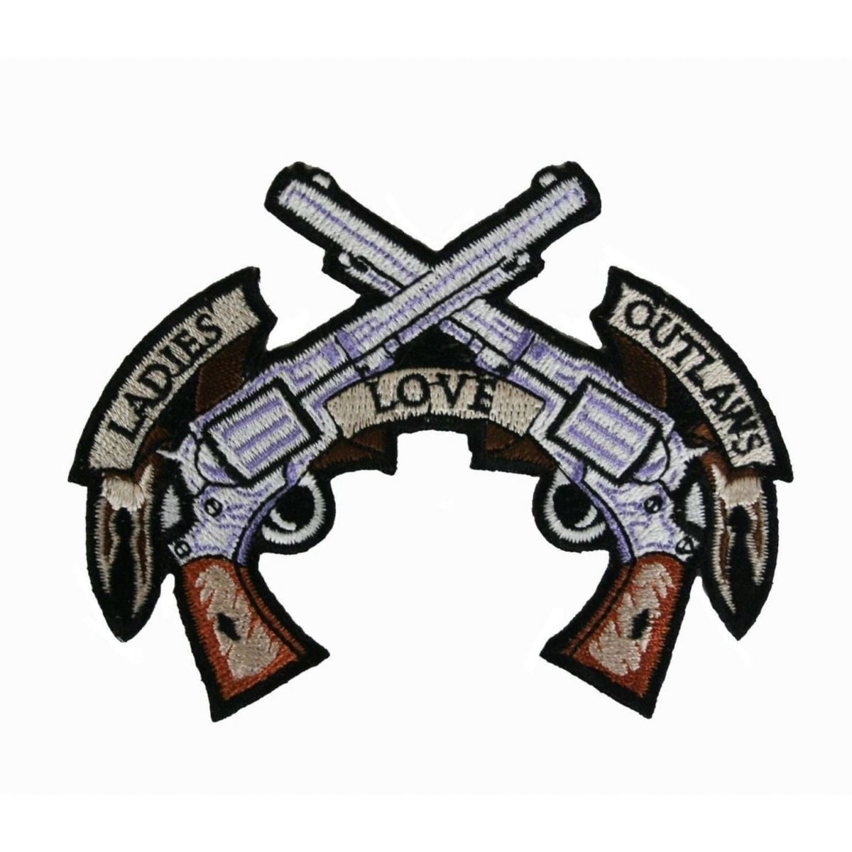 Ladies Love Outlaws Patch Pistols Crossed Western Embroidered Iron On ...