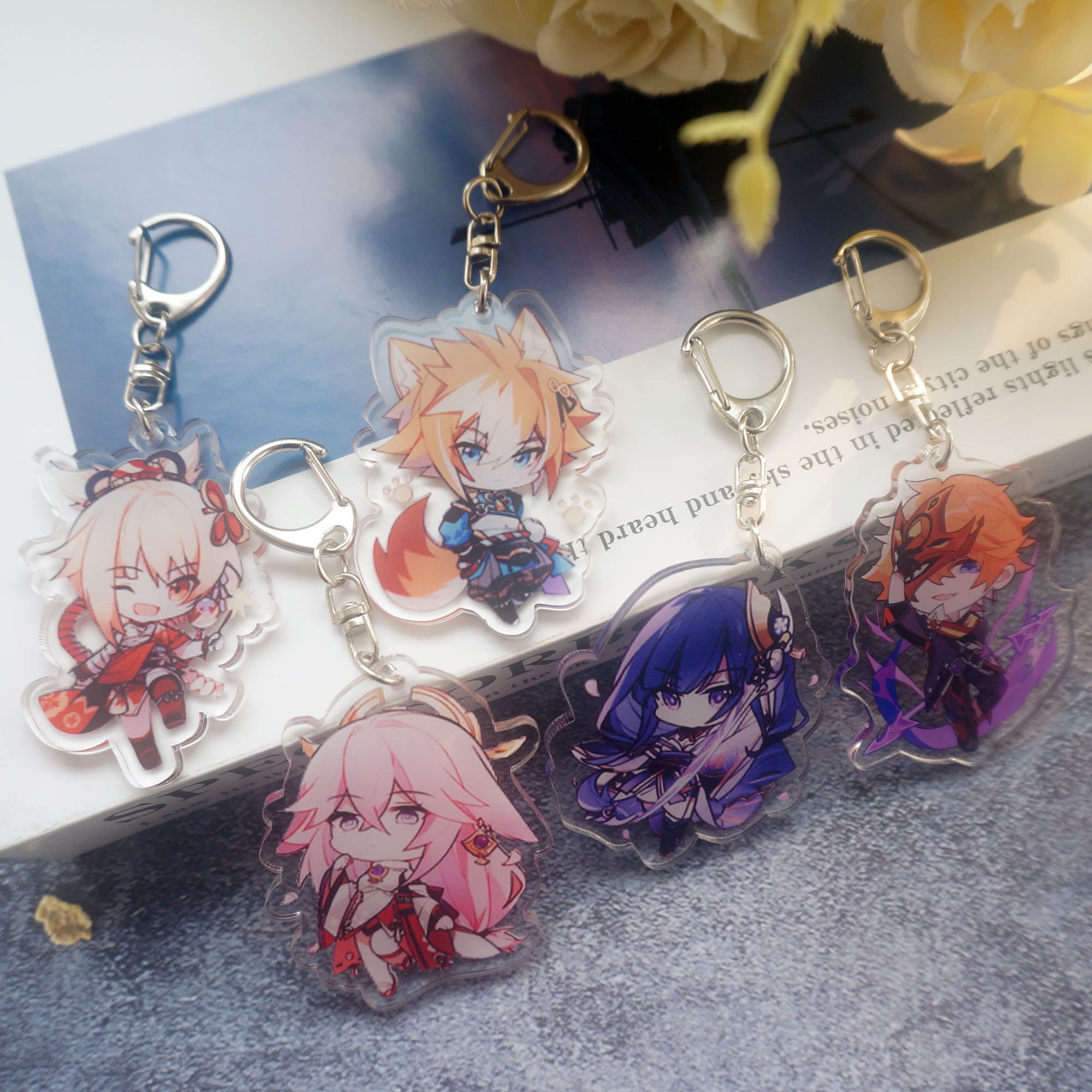 Buy 5PCS Cute Anime Game Genshin Impact Childe Raiden Shogun Gorou ...