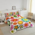 70s Groovy Flower Bedding Set Full Rainbow Flowers Comforter Set Cool ...