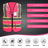 AYKRM Pink High Vis Reflective xxl Safety Vest for Women Men Security ...