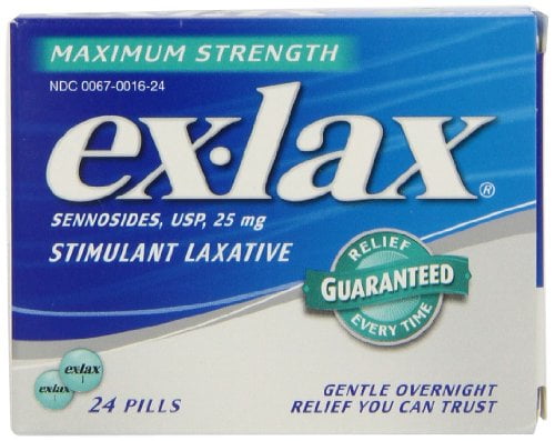 5 Pack Ex-Lax Stimulant Laxative Maximum Strength Sessnosides 25mg 24 ...