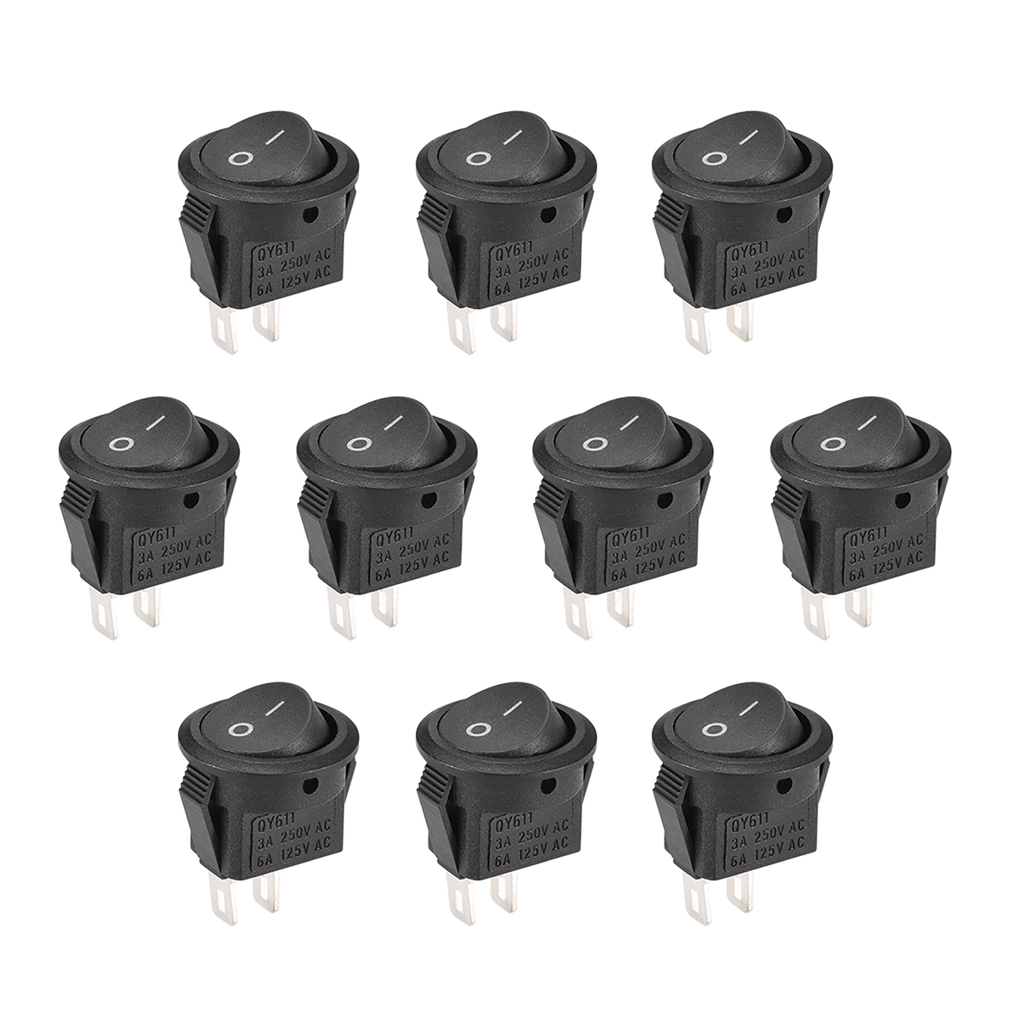 Boat Rocker Switch Round Toggle Switch Black for Boat Car Marine 2pins ...