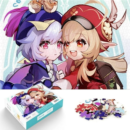 Genshin Impact Hu Tao 1000 Piece Circular Puzzle Brain Intelligence Challenge 26.5"x26.5" Great ...