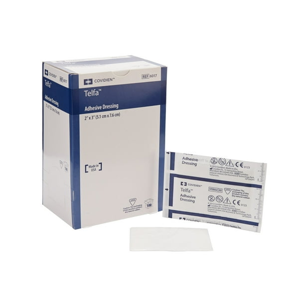 Telfa Adhesive Wound Dressing - Sterile, White Dressing 2" x 3", 100 ...