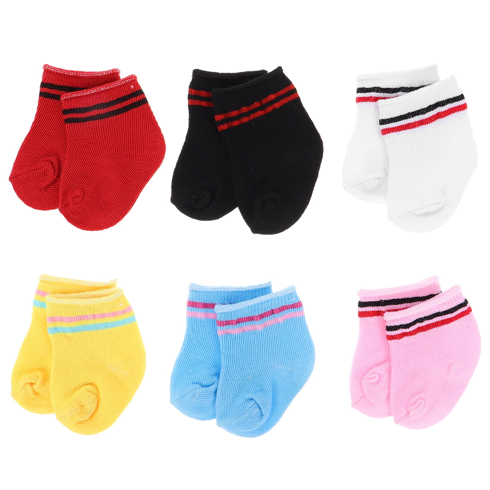 Click here for Kakowely 6 Pairs Colorful Doll Socks Knitted Cotto... prices