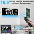 16.5" Digital Clock Large Display with Remote Control, 6-Color Night ...