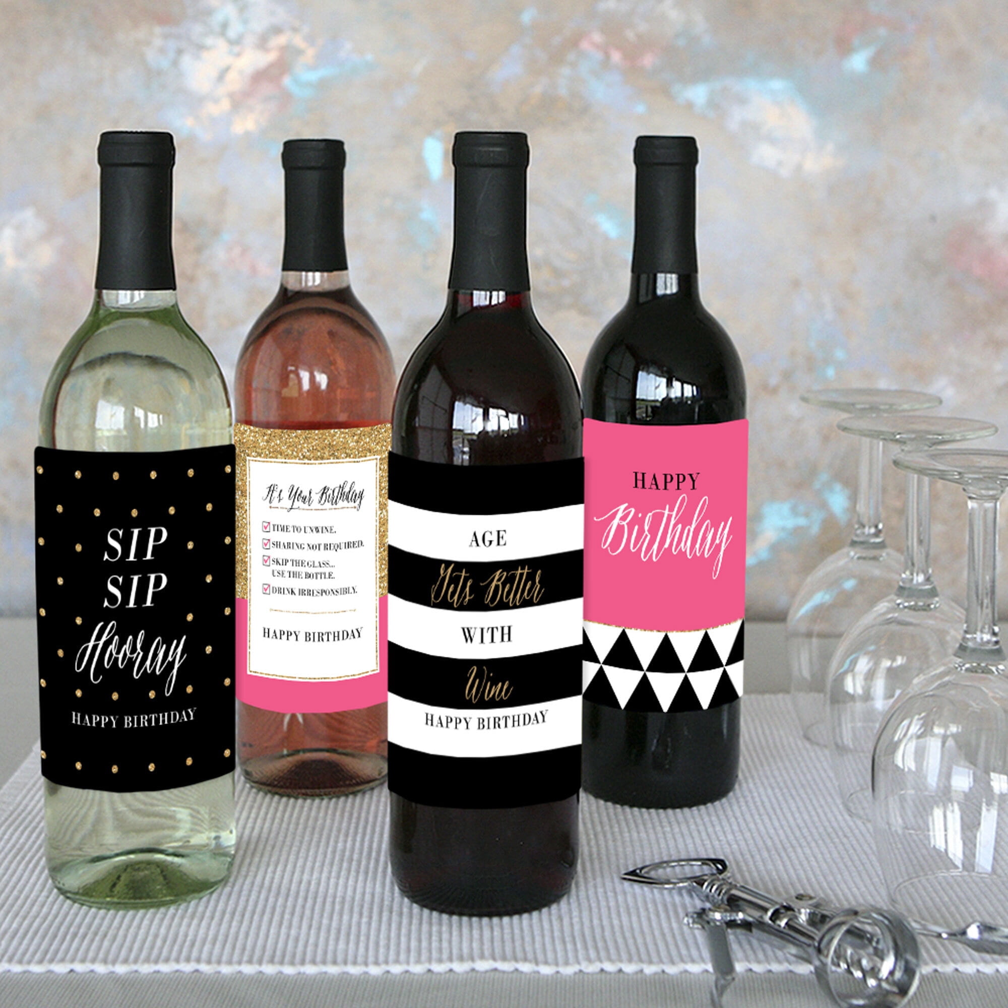 Happy Birthday Wine Bottle