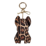 Daisy Rose Dog Keychain, Vegan Leather, Leopard Print, Decorative Clasp ...