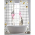 Easter Bunny Sheer Curtains 2 Panels Set Spring Bow Rabbit White Daisy ...