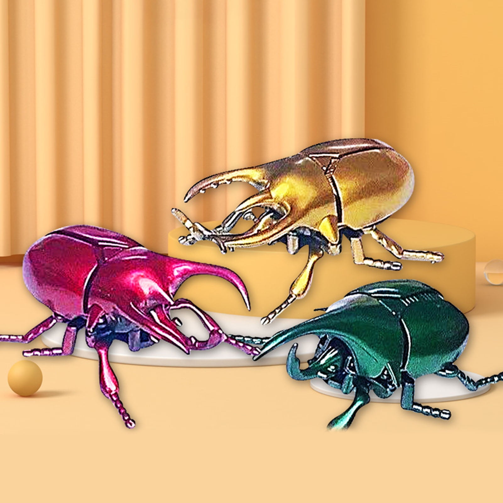 Vnanda 3Packs Fake Beetle Simulated Insect Model Realistic Plastic ...