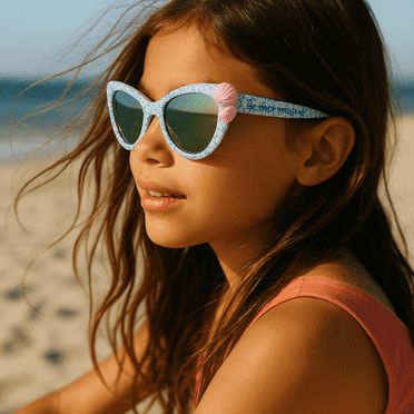 Disney Frozen Girls Blue Purple with Snowflakes Cateye Style Sunglasses - Arkaid by SunStaches ...