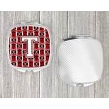 Letter T Football Cardinal and White Compact Mirror CJ1082-TSCM ...