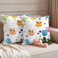 Cartoon Cute Blue Yellow Owl Waterproof Throw Pillow Covers Set of 2 ...