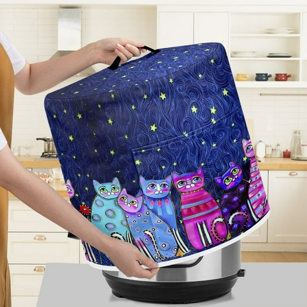 Xoenoiee Starry Night Cats Pattern Pressure Cooker Cover for 3 qt ...
