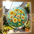 Colored Acrylic Glass Sunflower Pattern Sun Catcher, 7.5-Inch Handmade ...