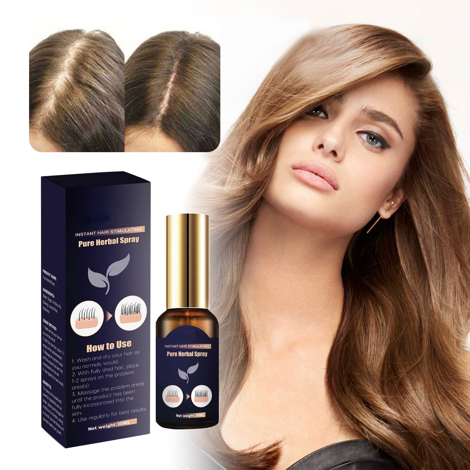 30ml，Herbal Hair Spray For Stronger Thicker And Healthier Hair - Walmart.ca