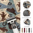 Country Western Theme Washable Area Rug 3 x 5 ft Brown Cowboy Hat Blue ...